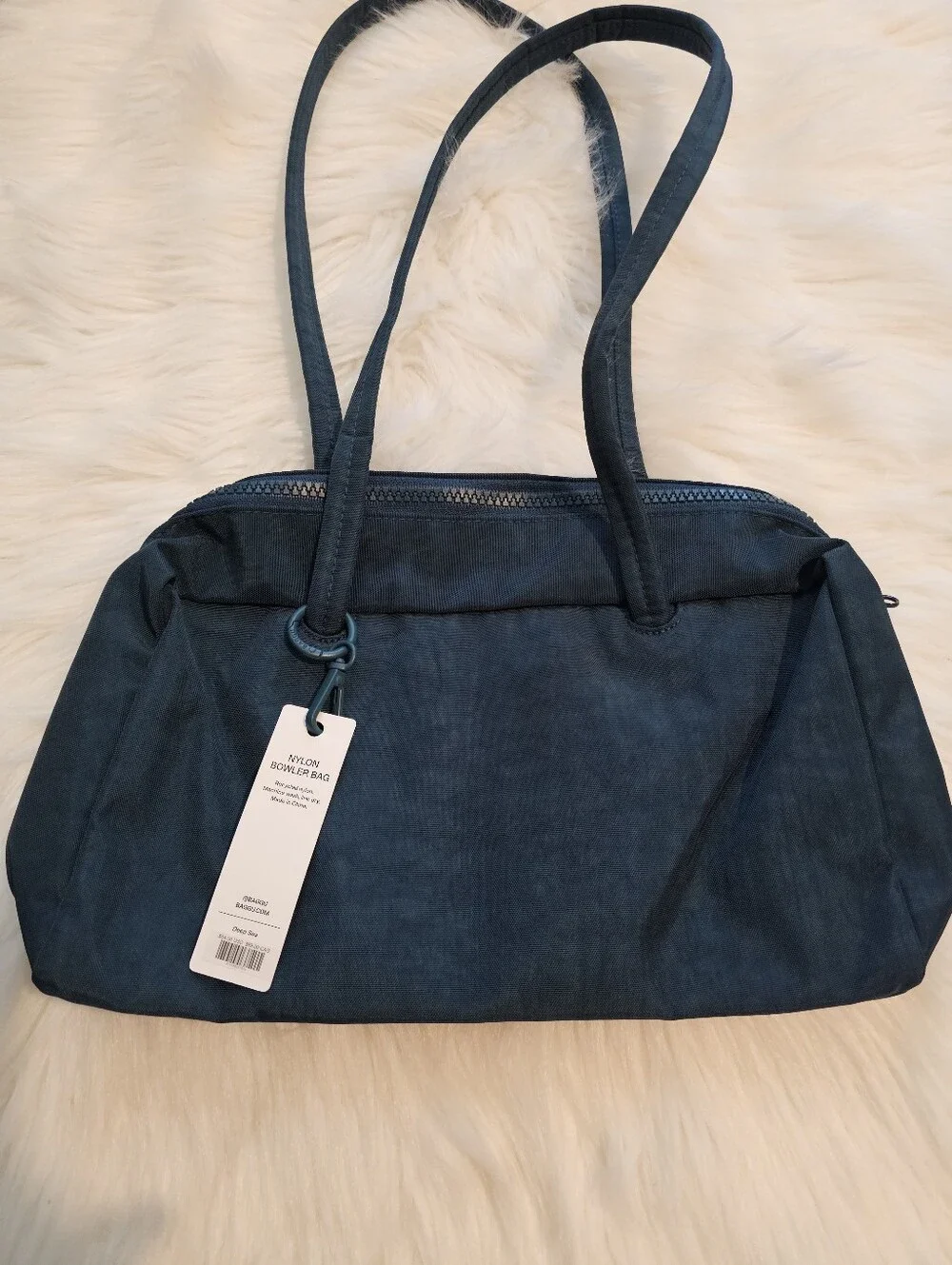 BAGGU | Bags | Nwt Baggu Nylon Bowler Bag Deep Sea | Poshmark